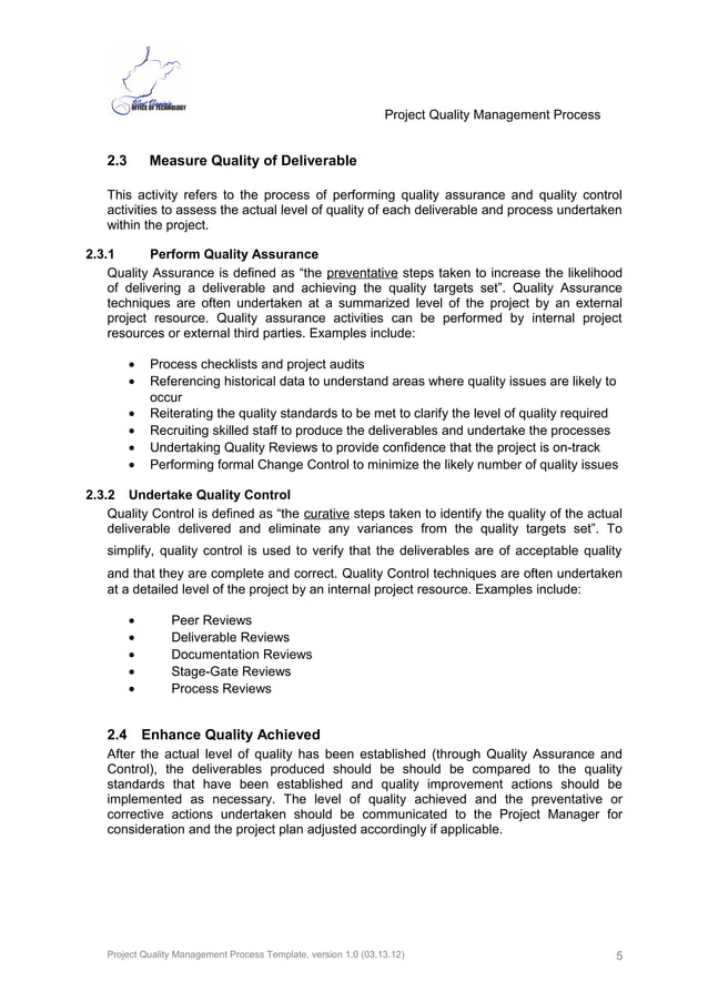 Quality management form | PDF