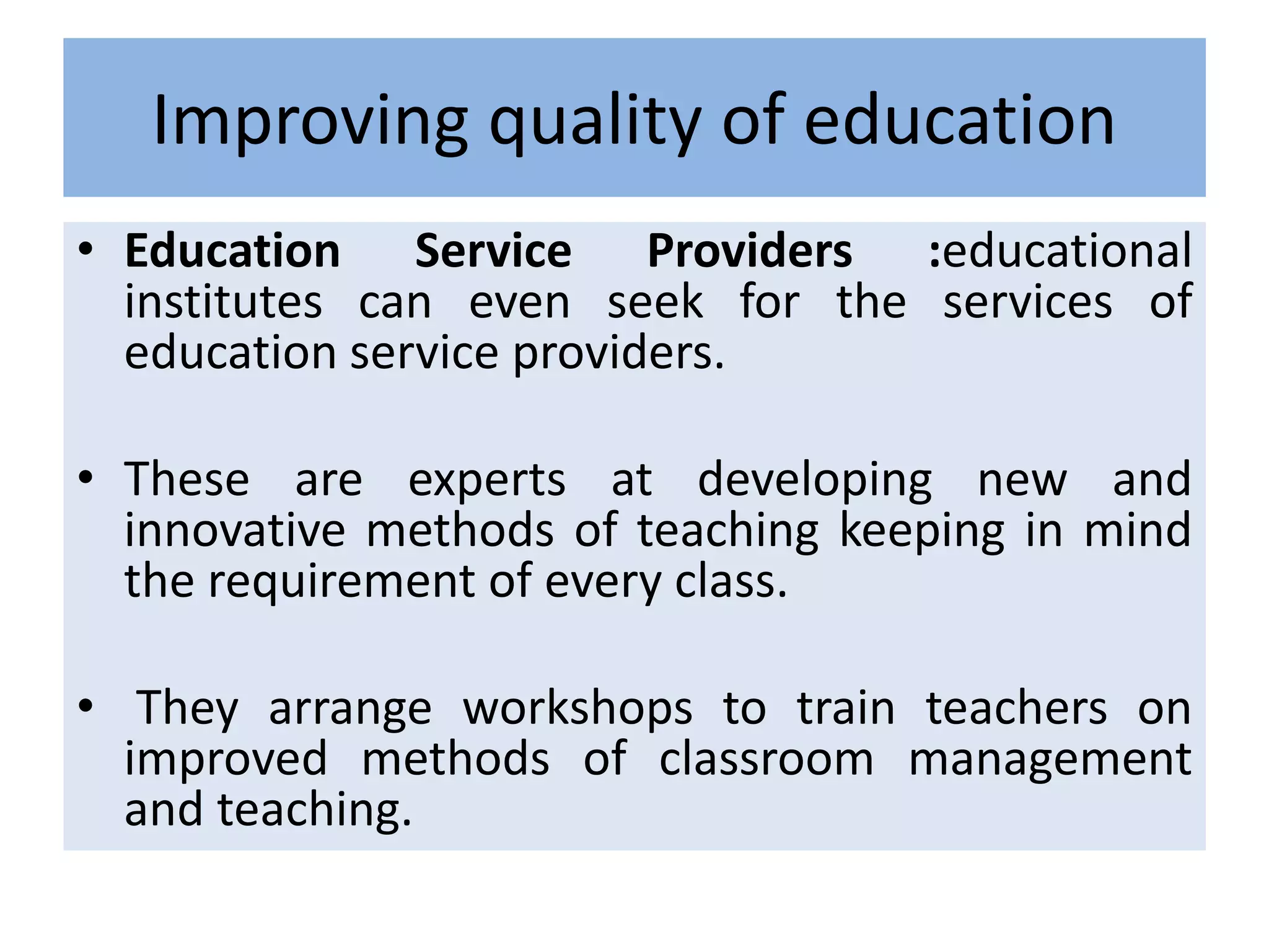 Quality management in education industry | PPTX
