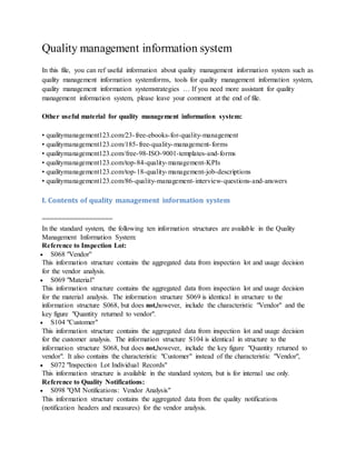 Quality management information system | DOCX