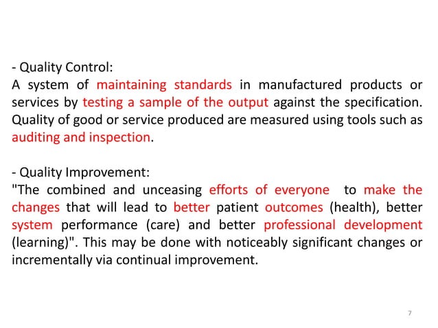 Quality Management in Healthcare Services | PPTX | Manufacturing ...