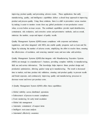 Quality management in manufacturing | DOCX