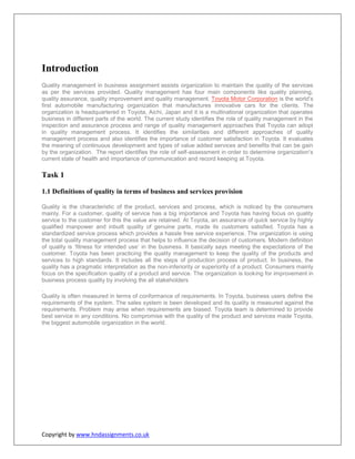 Quality management in toyota business | PDF