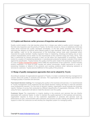 Quality management in toyota business | PDF