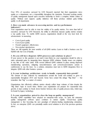 Quality management issues | DOCX