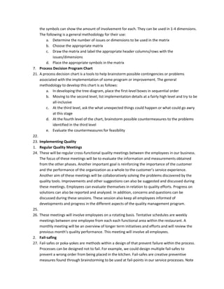 Quality Management Plan: Hayward Japan Grill | RTF