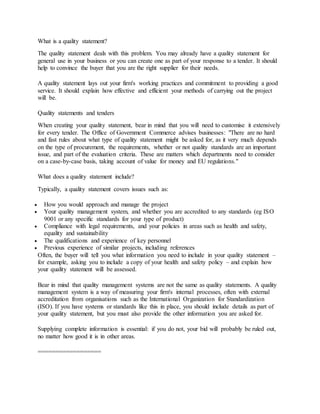 Quality management policy statement | PDF