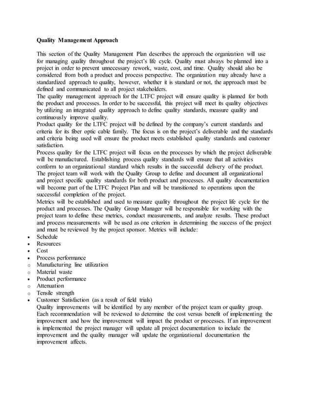 Quality management review template | DOCX | Business | Business and Finance