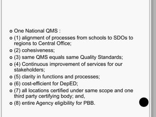 Quality management services sustainability training | PPTX