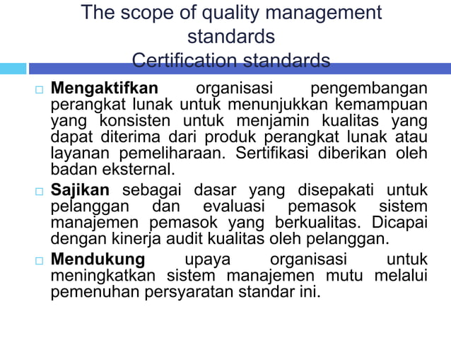 Quality management standards | PPTX