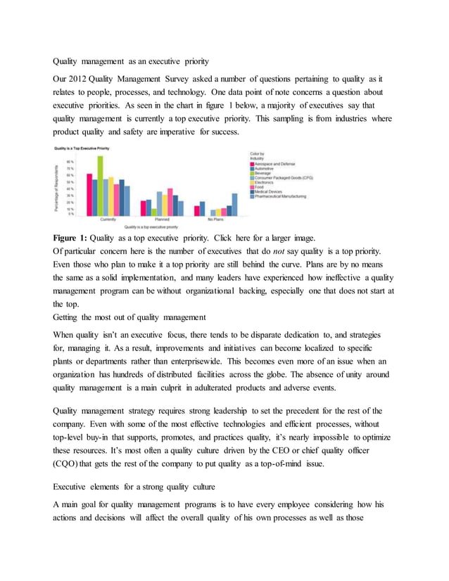 Quality management strategies | DOCX | Executive Leadership ...