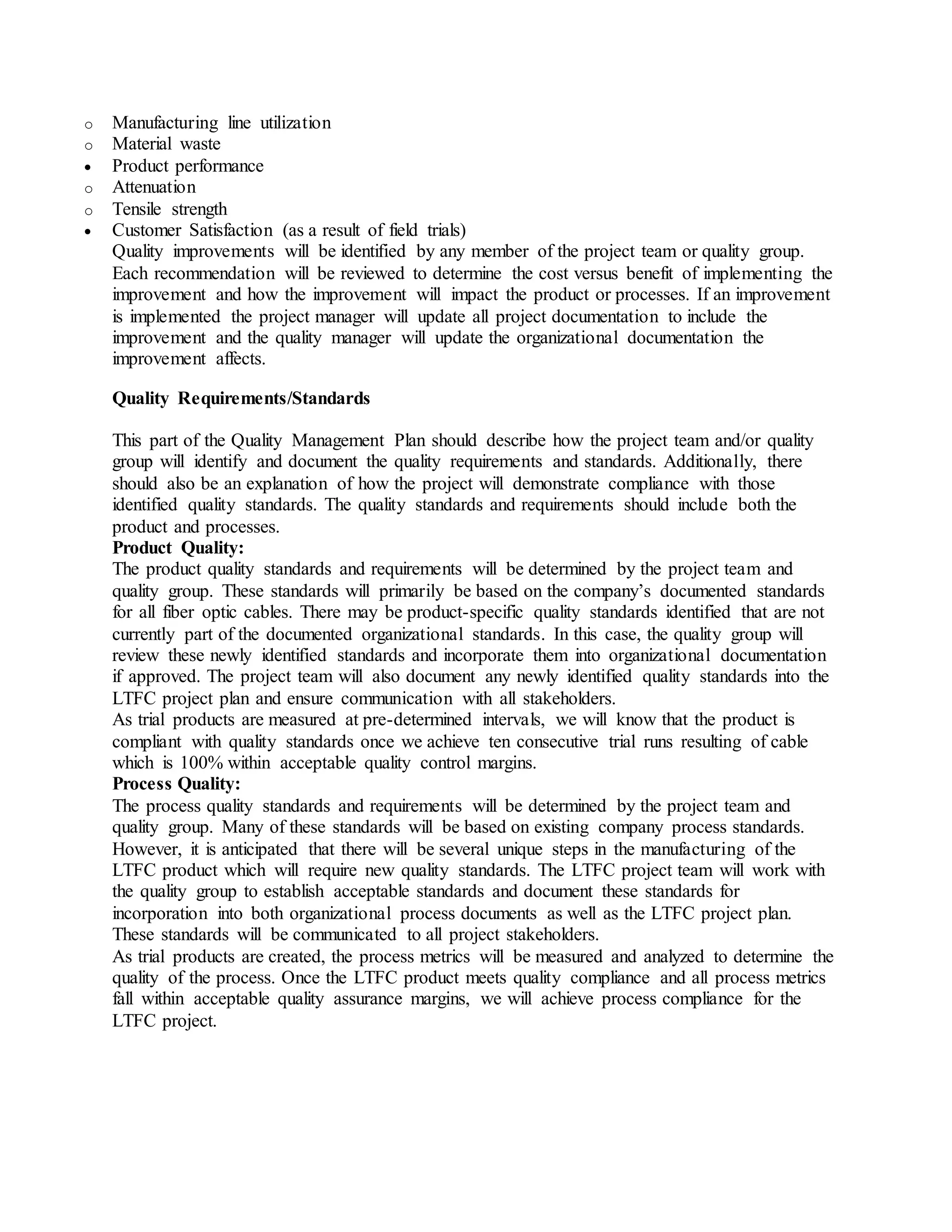 Quality management strategy template | DOCX | Manufacturing Industry ...