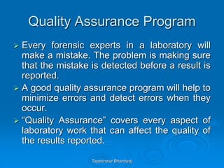 Quality Management System in Forensic Laboratories | PPTX