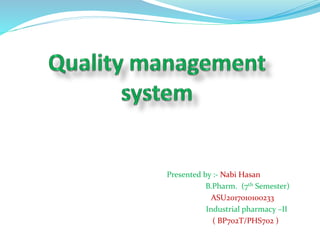 Quality management system | PPTX