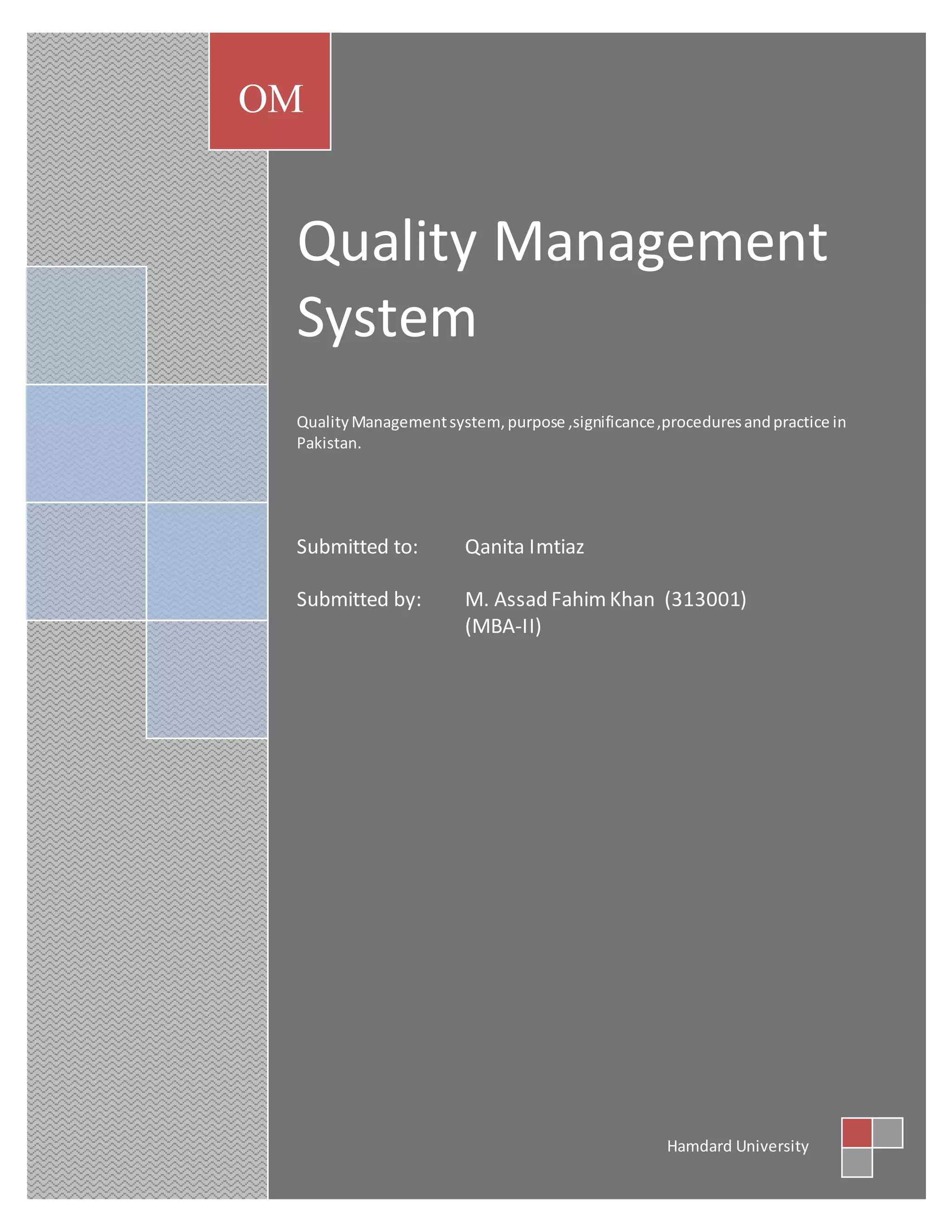 Quality management system | DOCX