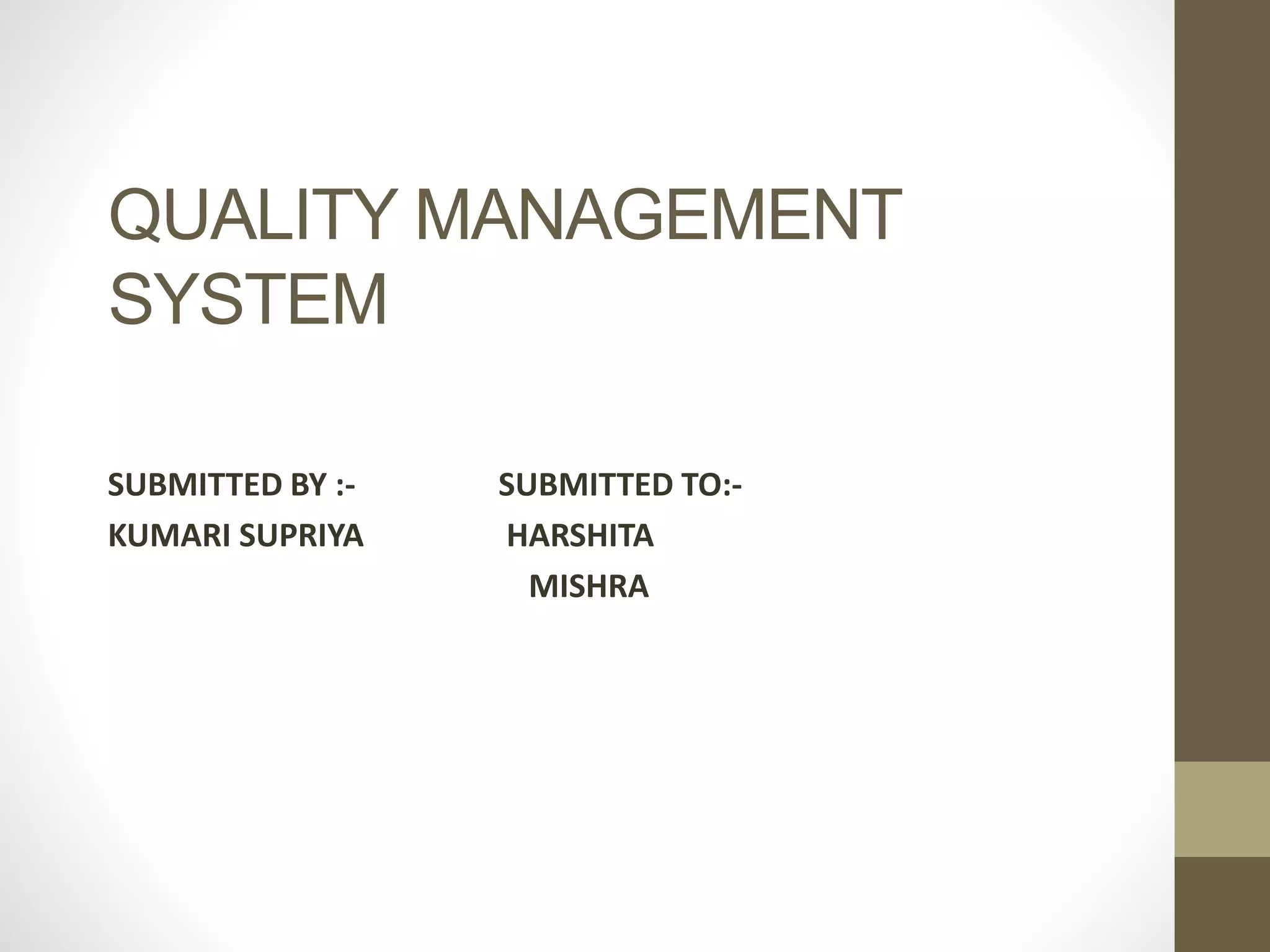 Quality management system(qrm) | PPTX