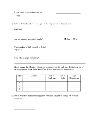 Quality management system questionnaire | DOCX