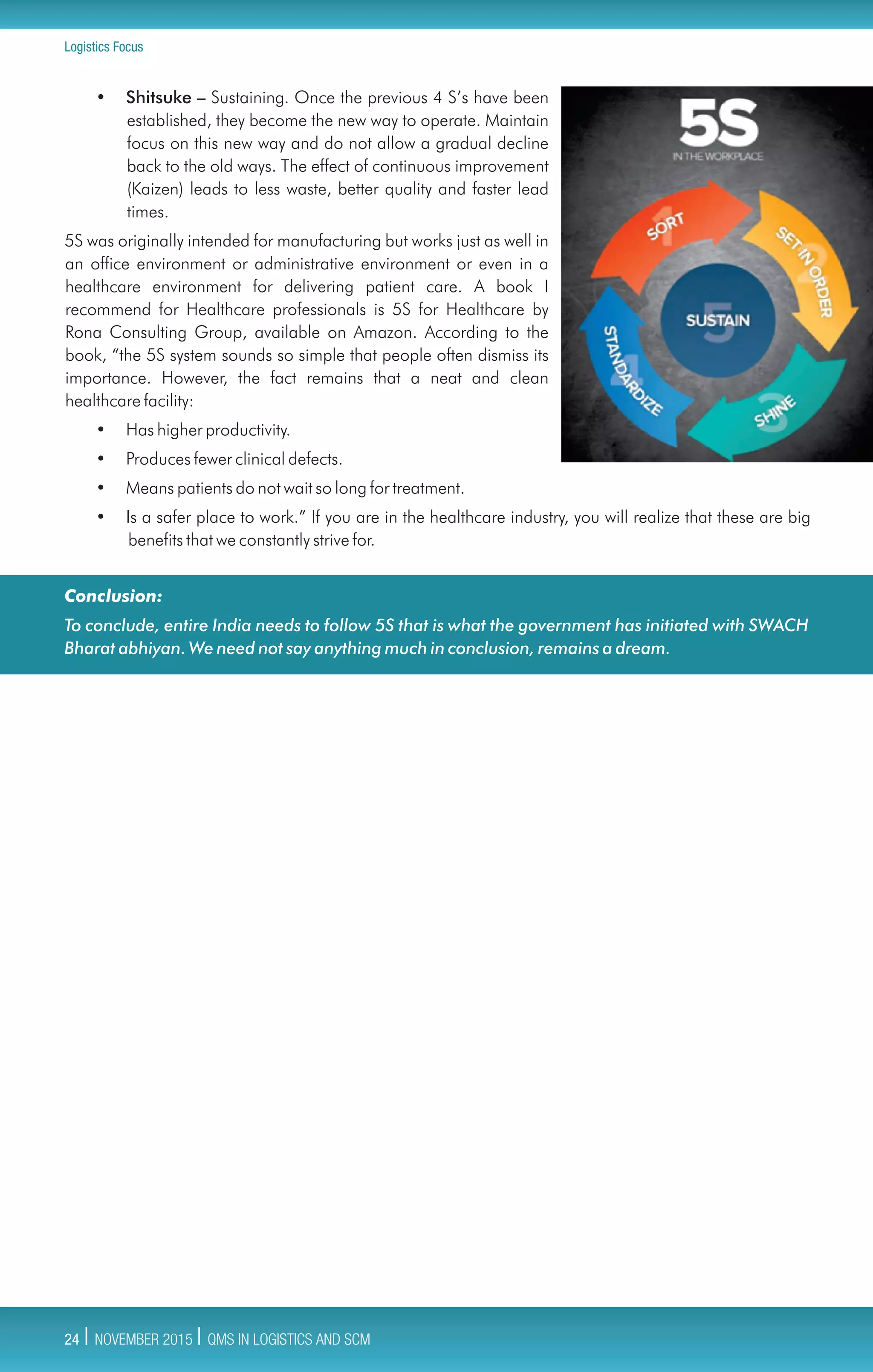 Quality Management Systems In Logistics And Supply Chain - TCI ...