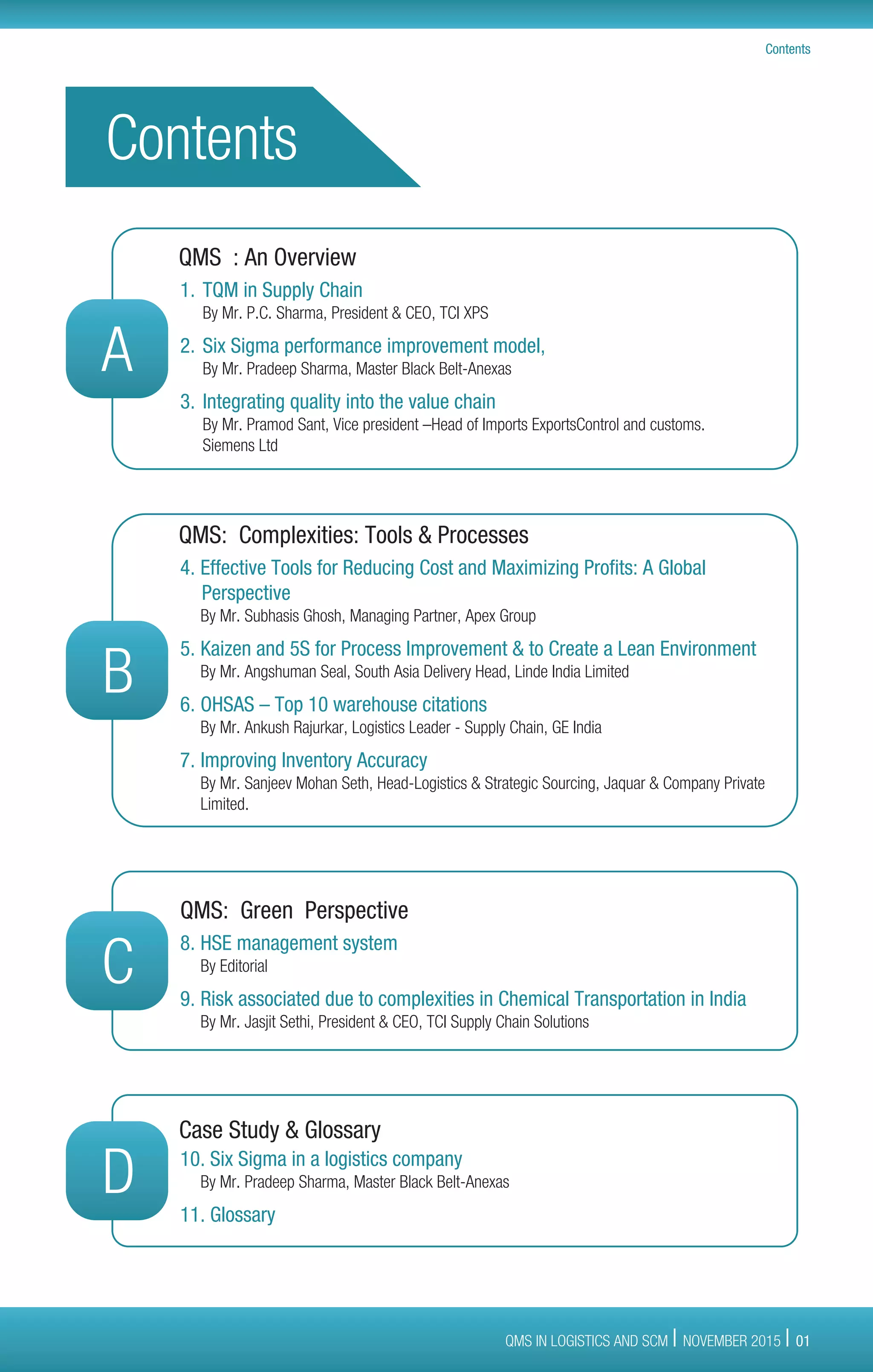 Quality Management Systems In Logistics And Supply Chain - TCI ...