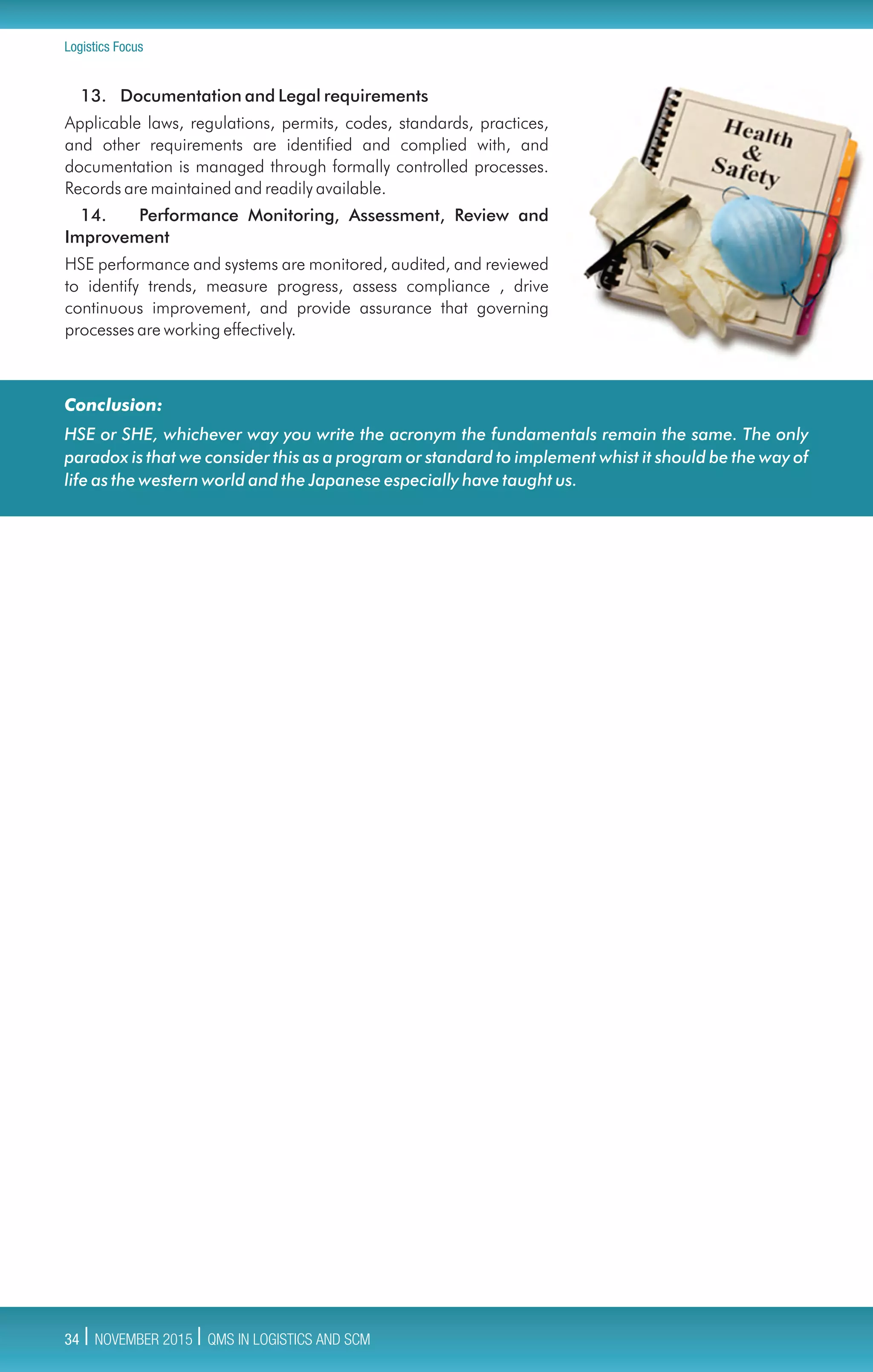 Quality Management Systems In Logistics And Supply Chain - TCI ...