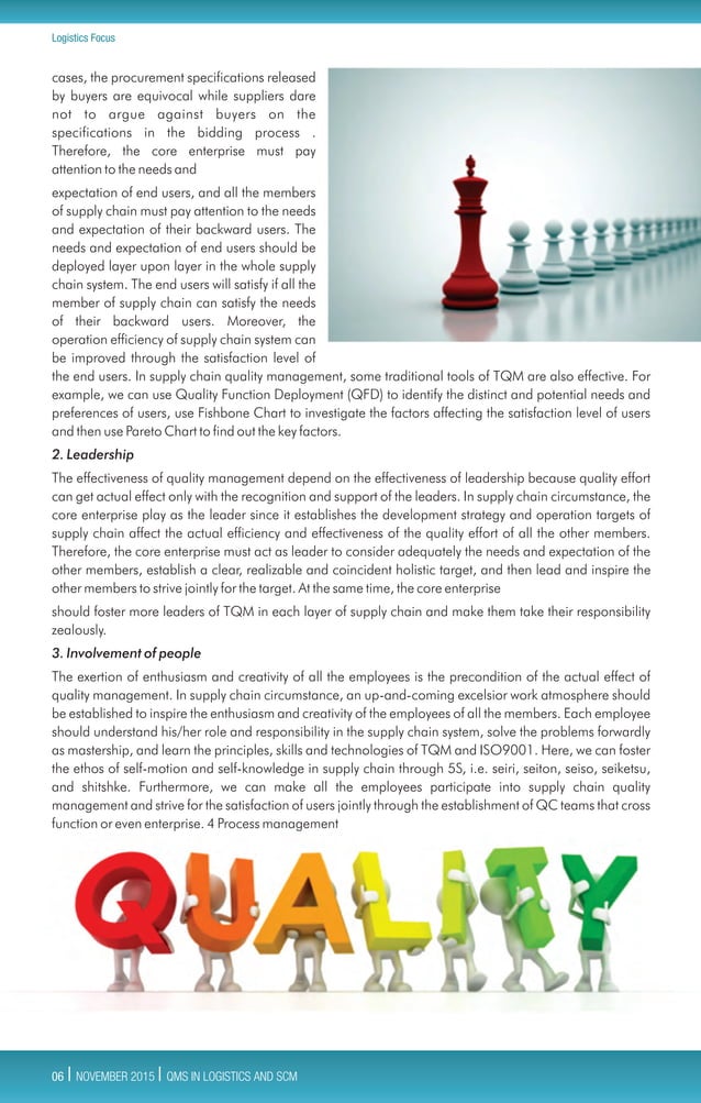 Quality Management Systems In Logistics And Supply Chain - TCI ...