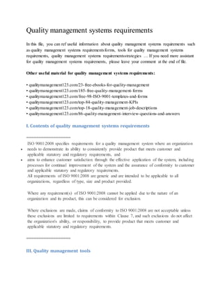 Quality management systems requirements | PDF