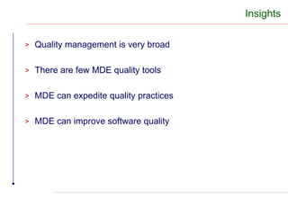 Quality management using mde - an overview | PDF