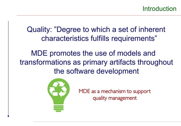 Quality management using mde - an overview | PPT