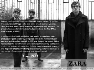 Quality Management ZARA | PPTX