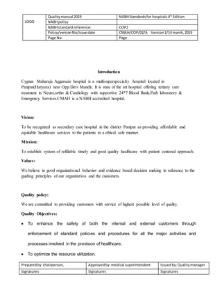 Quality manual | DOCX
