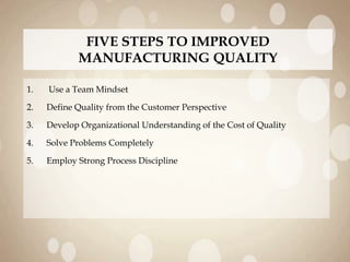Topic : Quality manufacturing & quality education | Course: Total ...