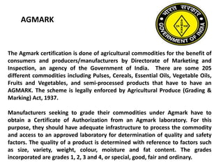 Quality Mark.pptx simple, the Government of India created certain standards for almost every ...