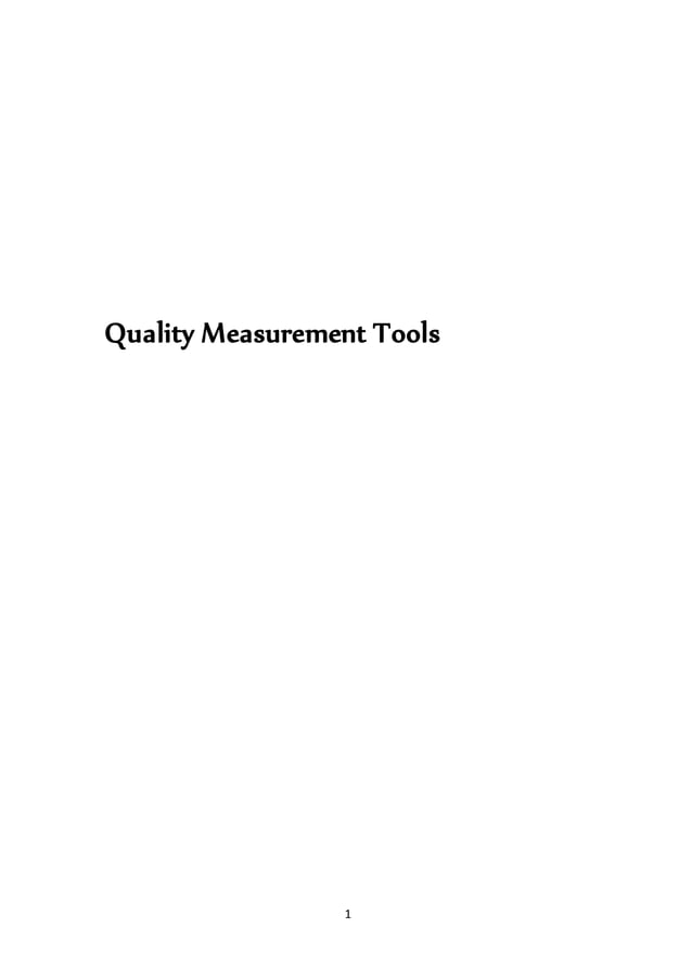 Quality measurement tools | DOC