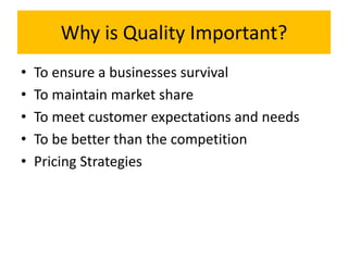 Quality methods in production | PPTX