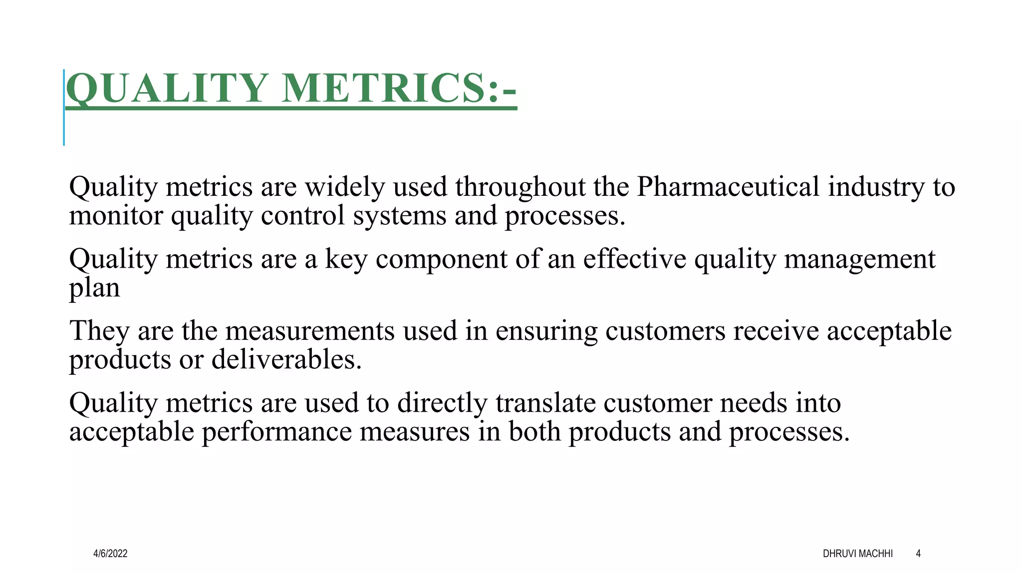 Quality metrics | PPTX