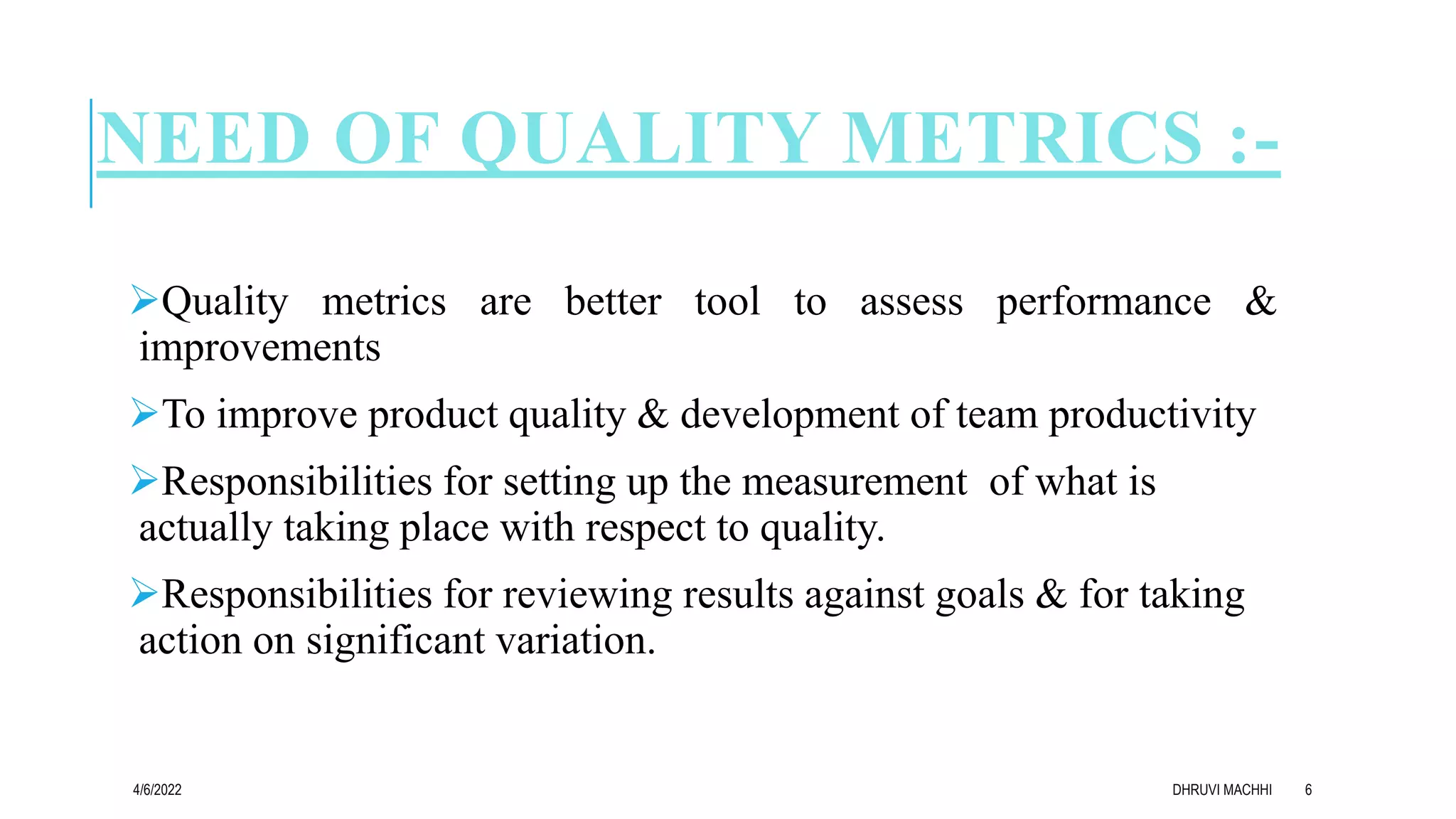 Quality metrics | PPTX