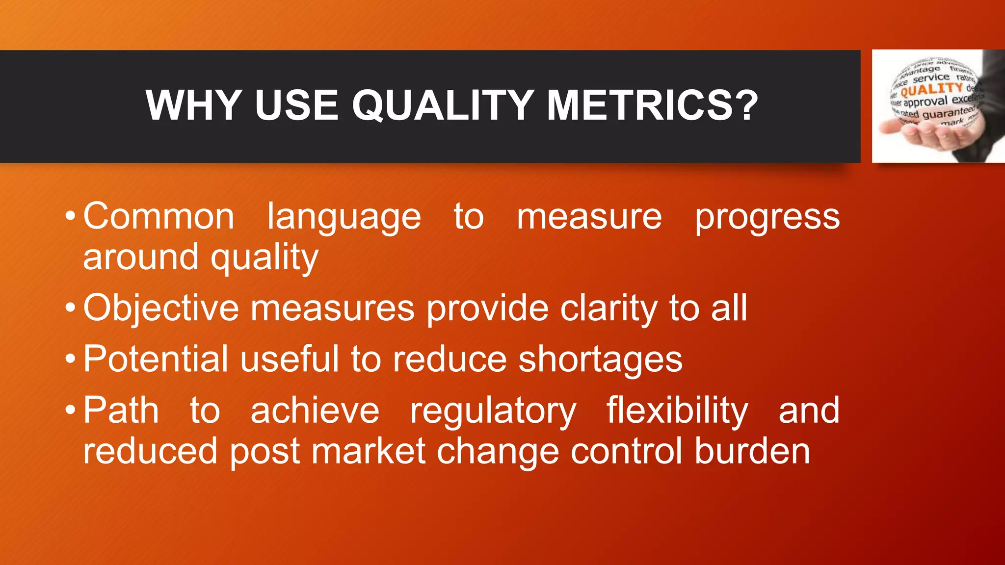 Quality Metrics in Pharmaceuticals | PPTX