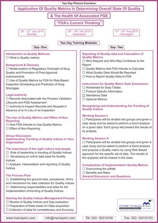 Pharma Quality Metrics | PDF
