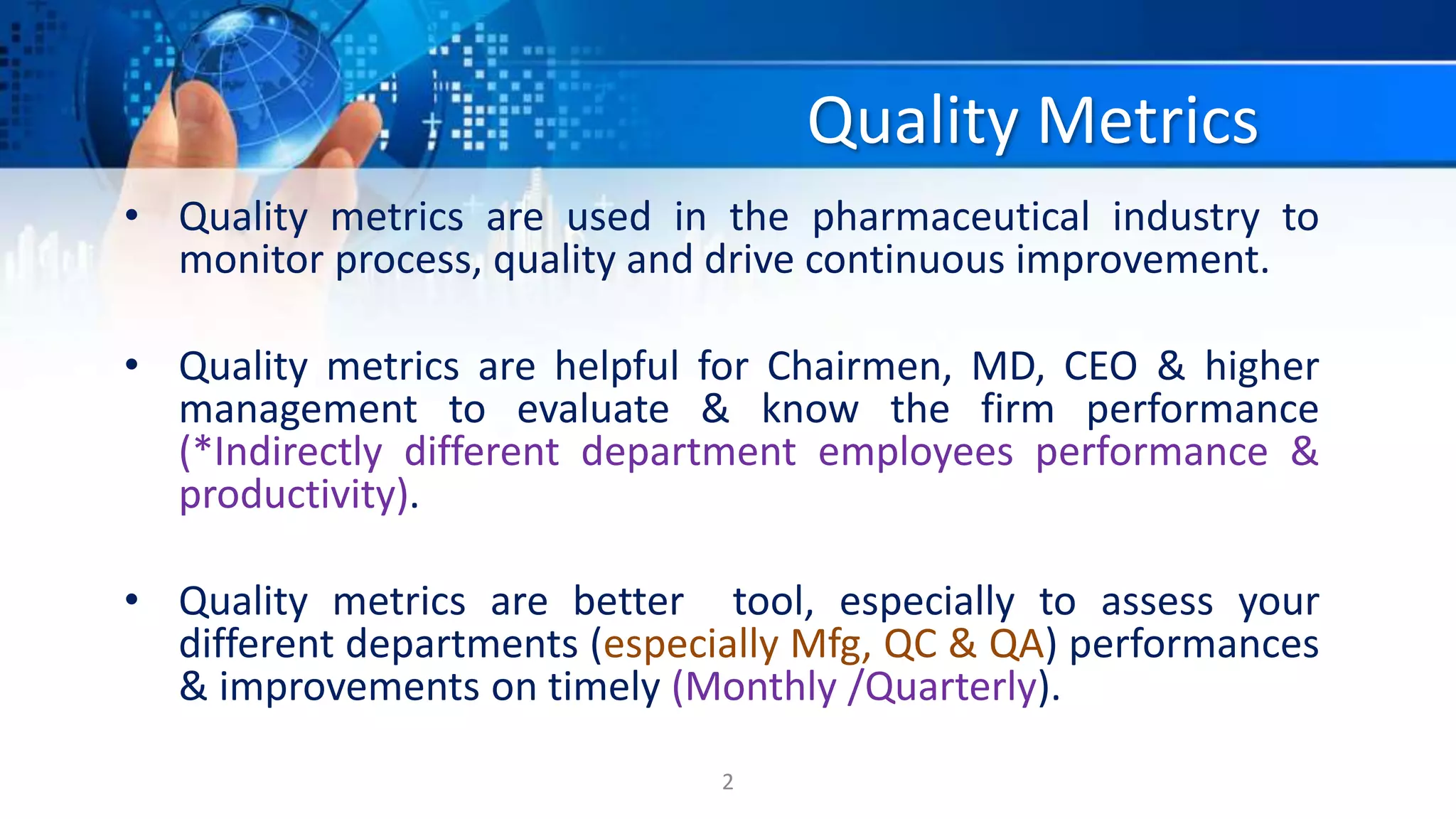 Quality metrics ppt_v.kumar | PPT