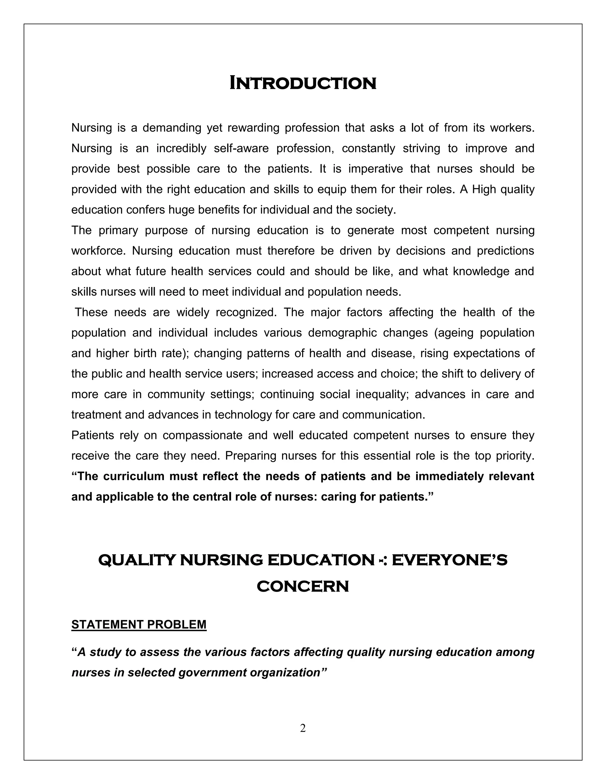 Quality nursing education | DOCX
