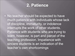 Quality of a Good Teacher. Teacher's Qualities and Importance ppt | PPT