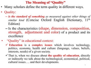 Quality of education: Overview | PPTX