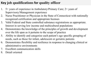 Quality officer job description | PPTX | Resume Writing and Advice ...