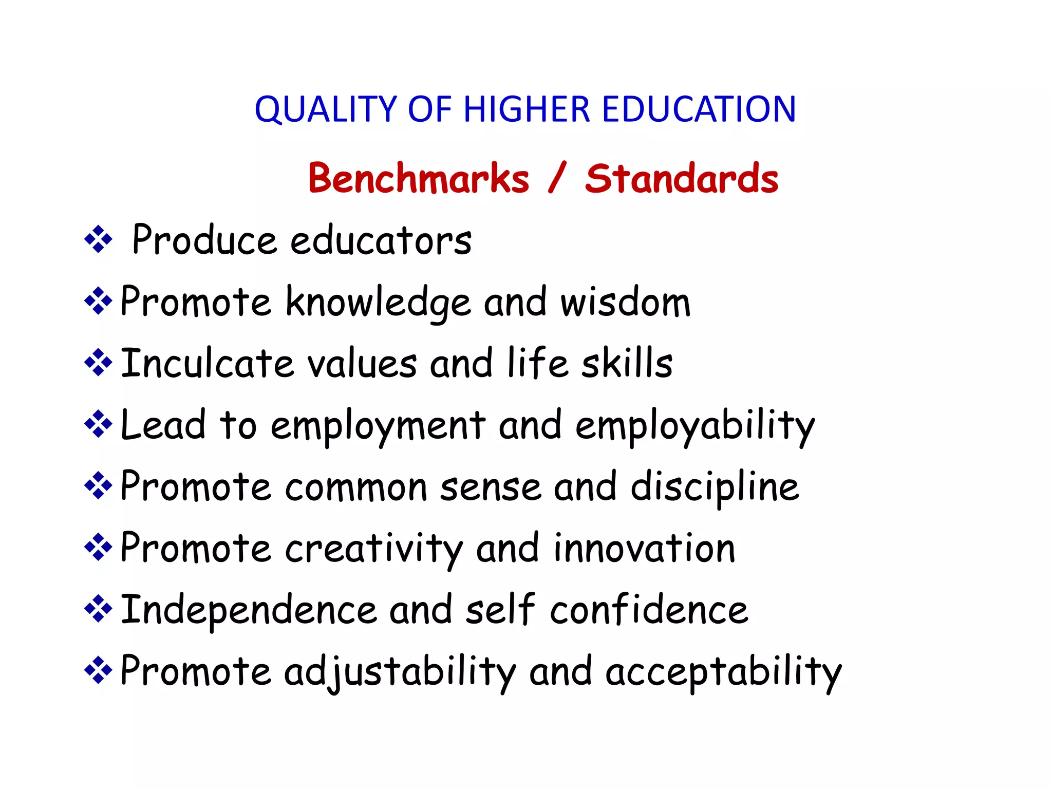 Quality of Higher Education | PPTX