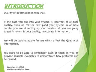 Quality of information | PPTX