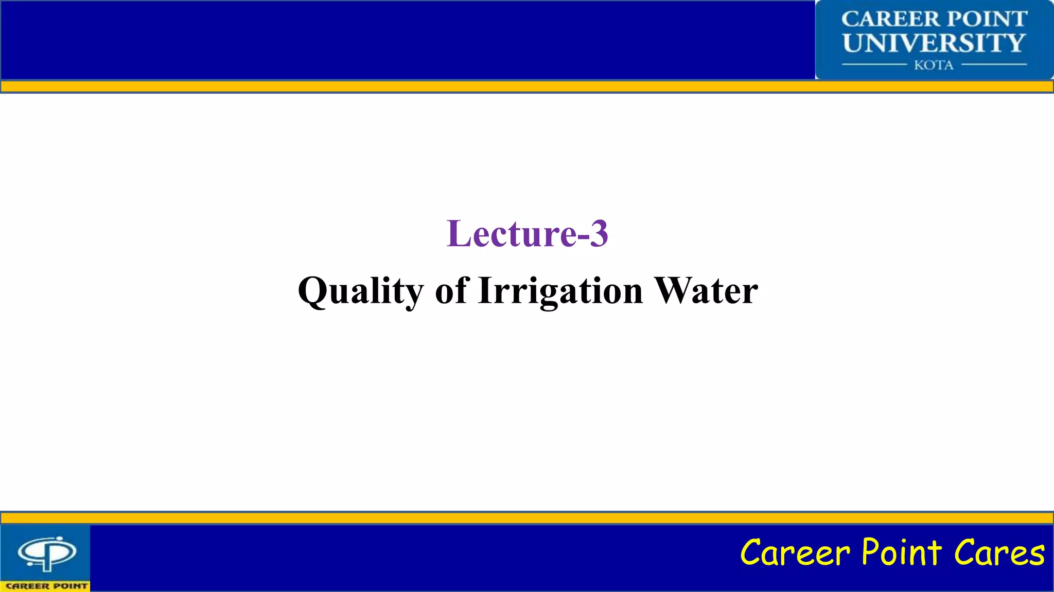 Quality of irrigation water | PPTX
