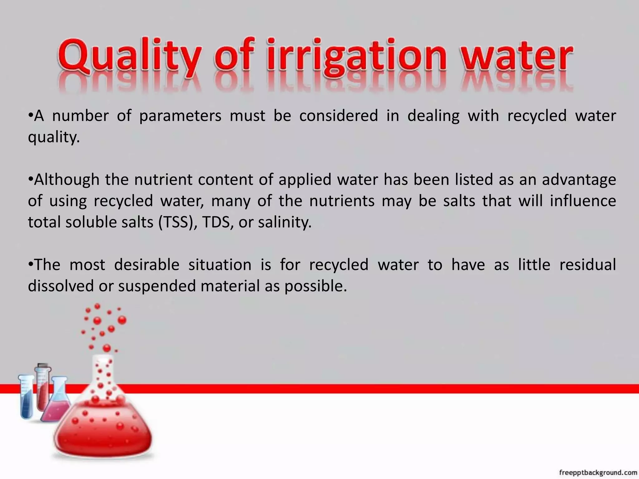 Quality of irrigation water | PPTX