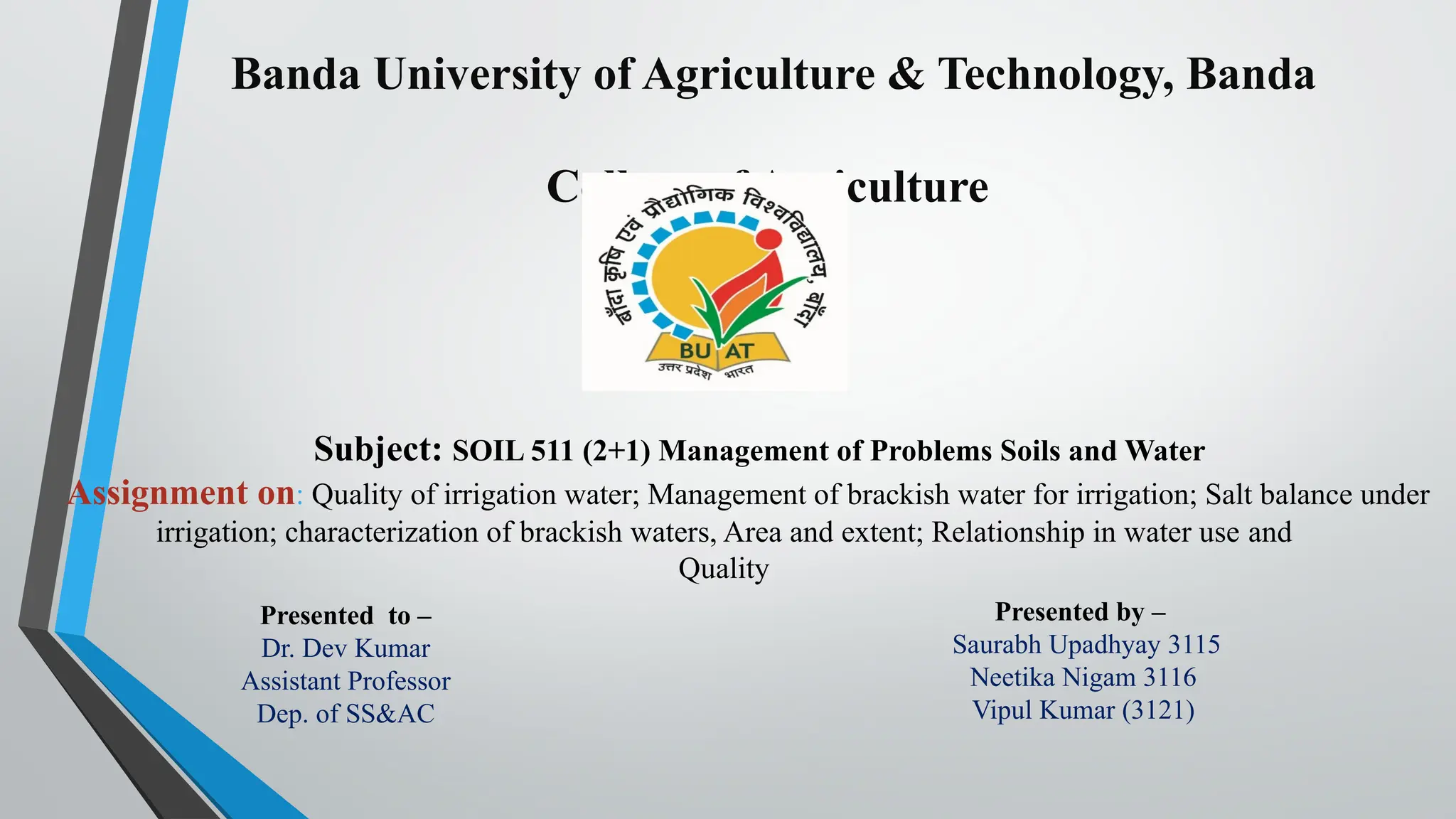 Quality of irrigation water and brackish water management.pptx