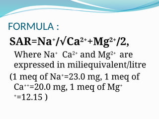 quality of irrigation water with their parameters | PPT