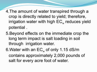 quality of irrigation water with their parameters | PPTX