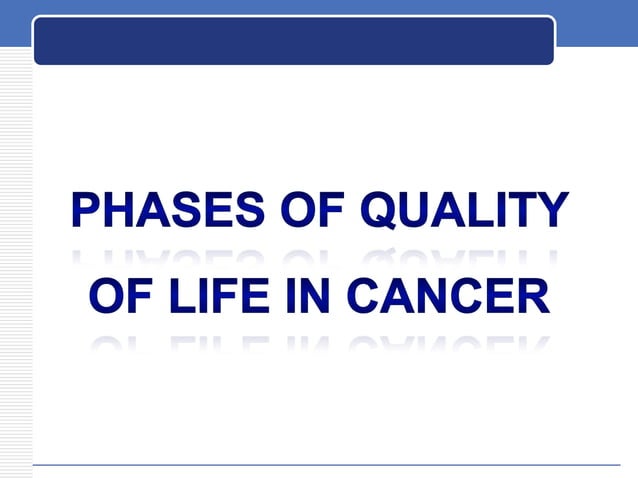quality of life cancer | PPTX